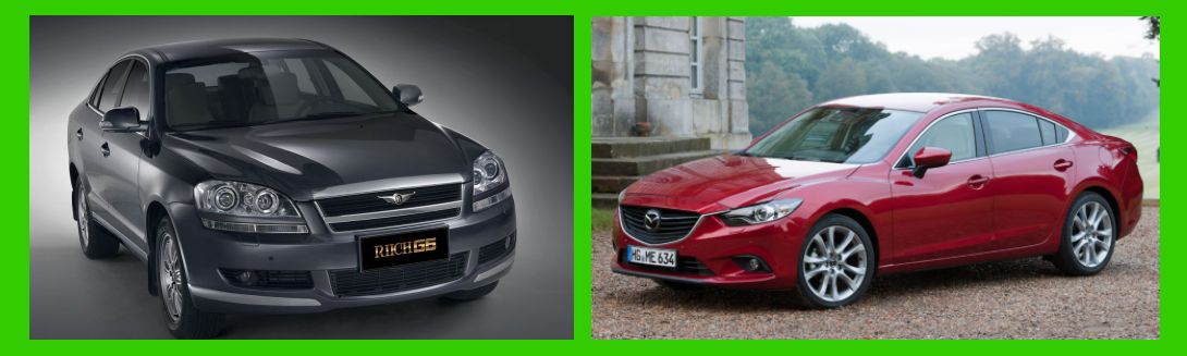 Chery Riich G6 vs Mazda 6 SkyActiv-G 2.0: specifications – WAUTOM 中国汽车